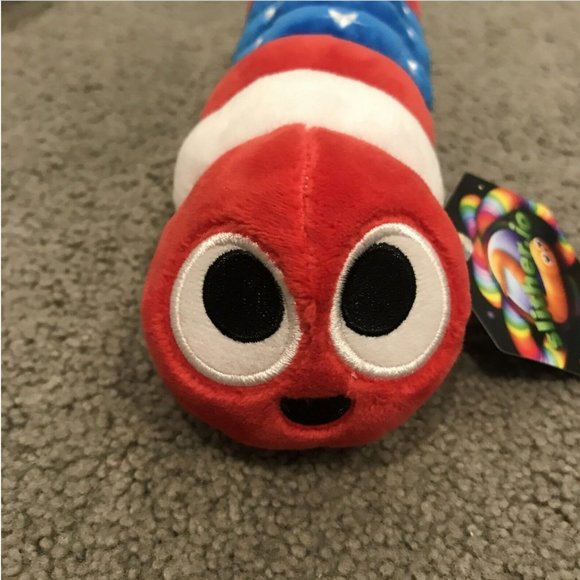Bonkers | Toys | Slitherio 8 Plush Worm Stuffed Animal Patriotic Red ...